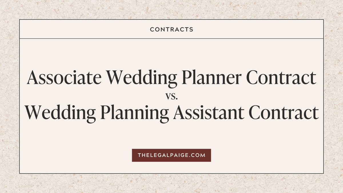 Associate Wedding Planner Contract vs Wedding Planning Assistant Contr ...
