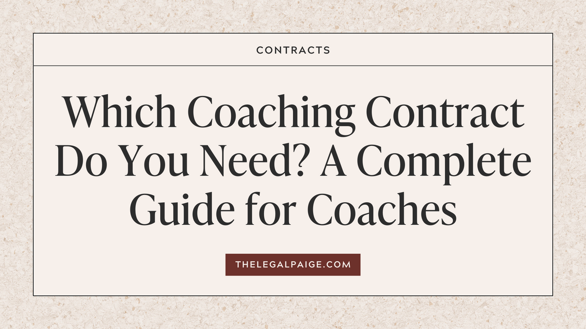Which Coaching Contract Do You Need? A Complete Guide for Coaches — The ...