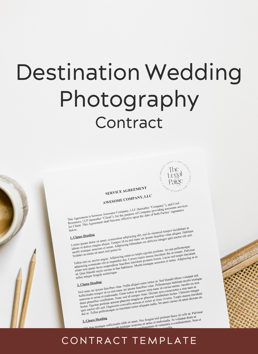Destination Wedding Photography Contract Template — The Legal Paige