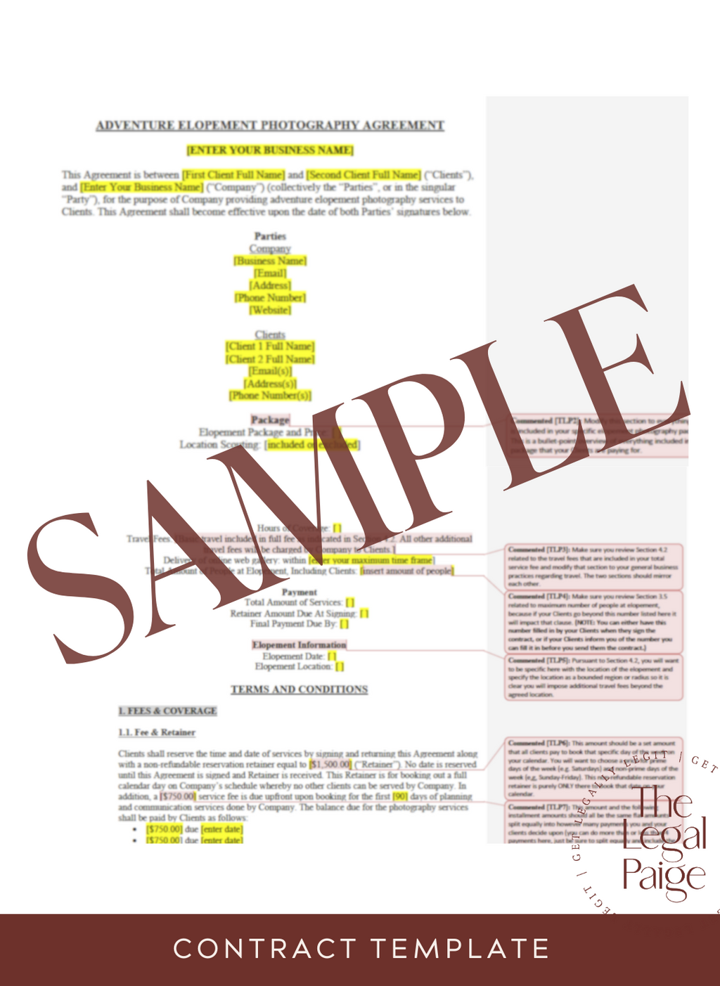 Product - Contract Templates — The Legal Paige