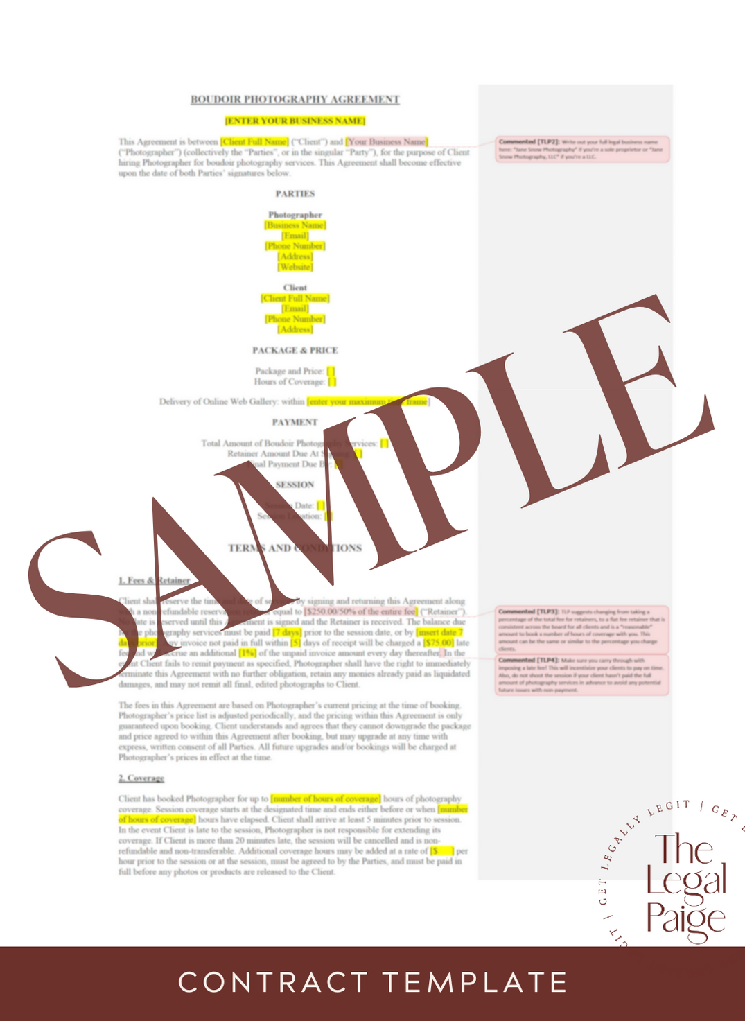 Product - Contract Templates — The Legal Paige