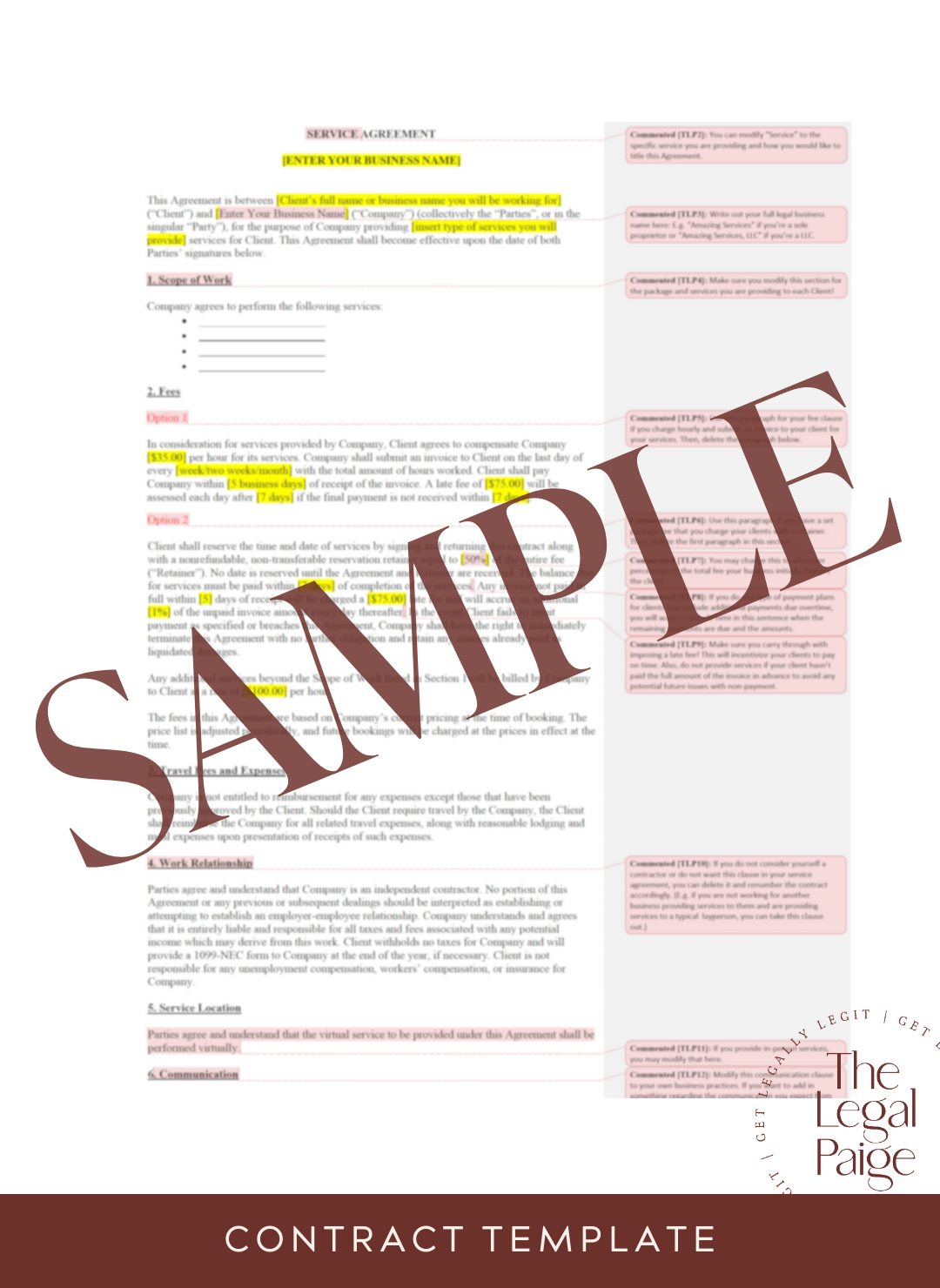 General Service Contract - The Legal Paige®