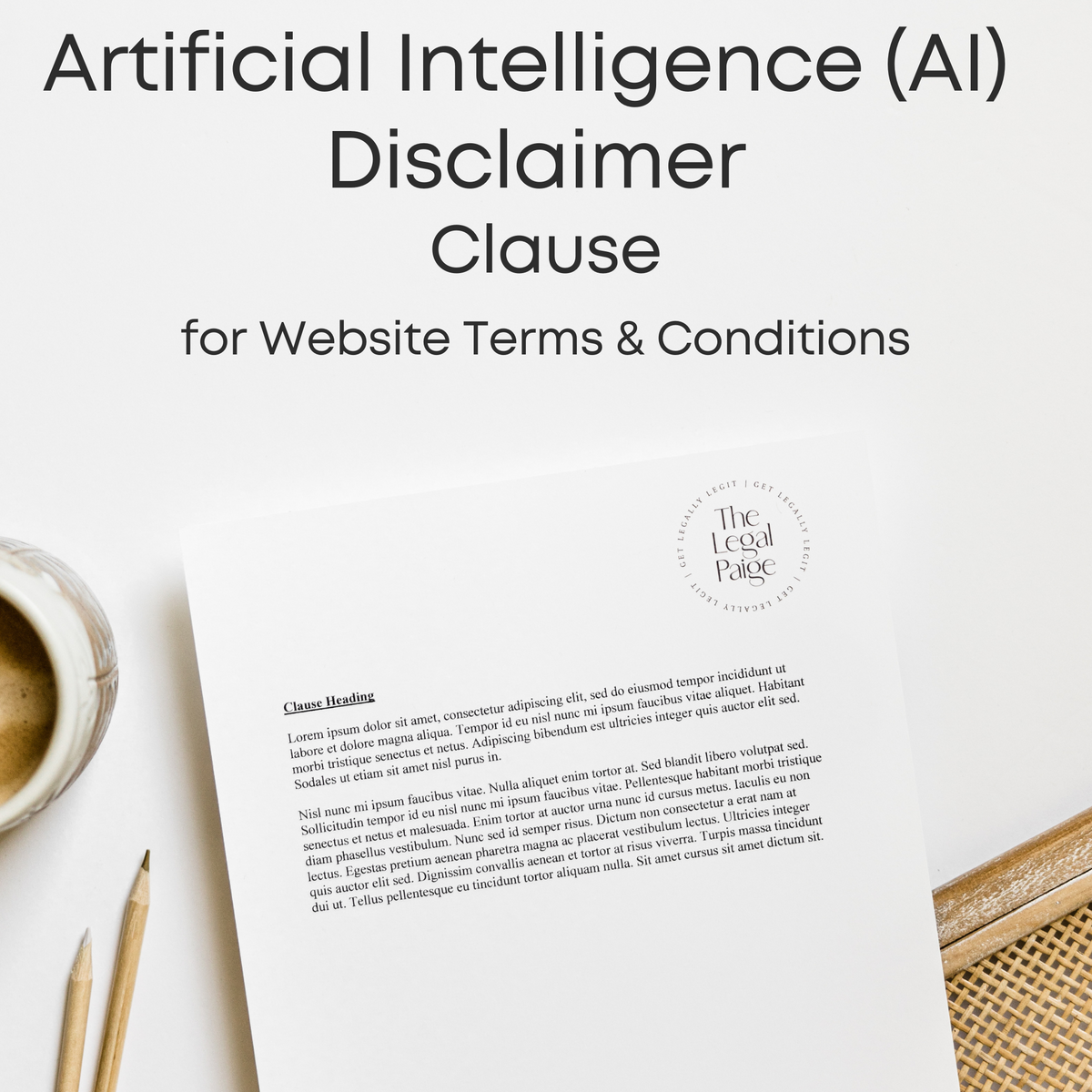 AI Disclaimer Clause for Website Terms & Conditions - The Legal Paige®