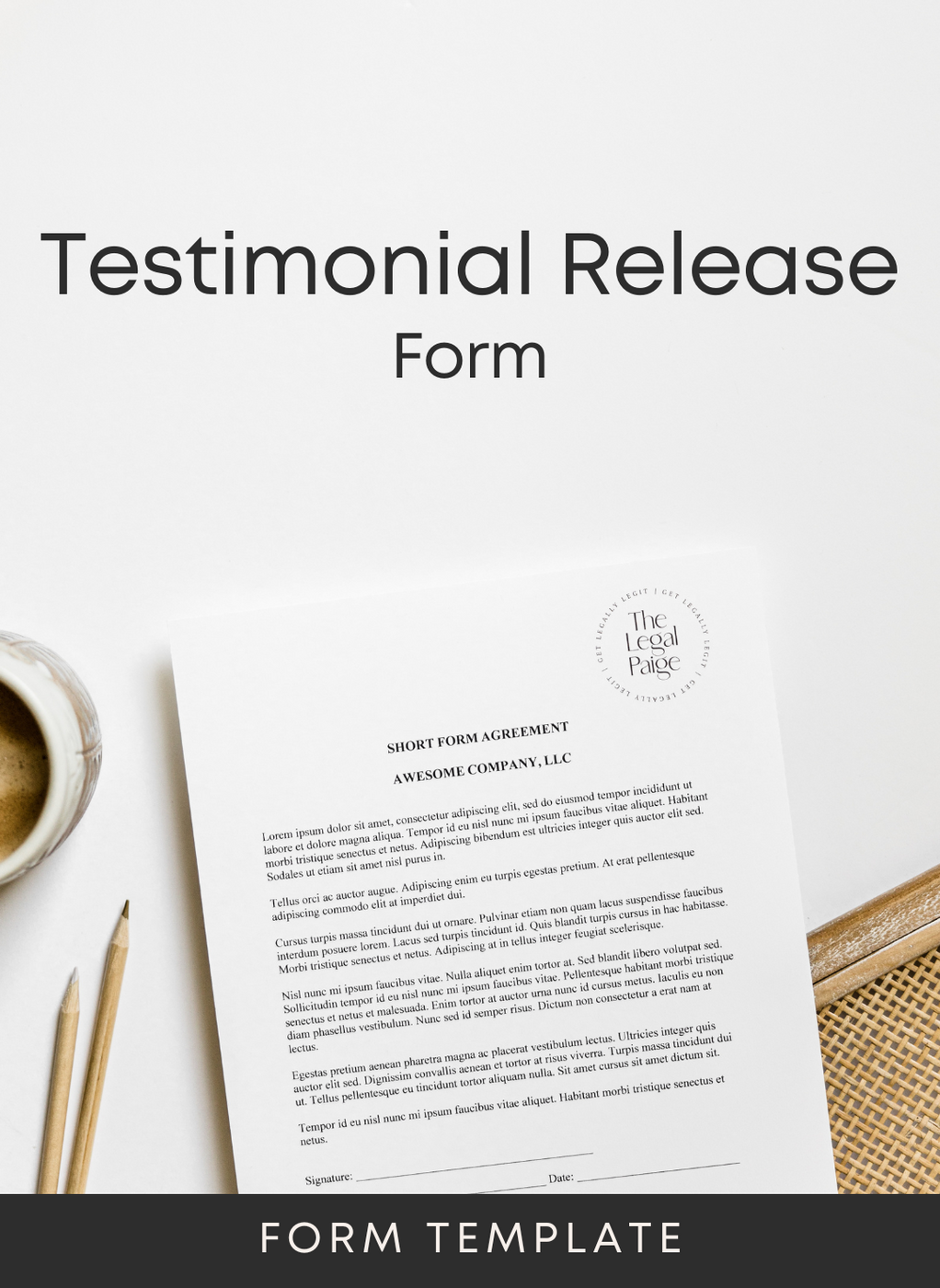 Testimonial Release Form Template - The Legal Paige®